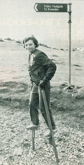 12-year old Emma Disley climbs 3,560 feet tall Mount Snowdon on Stilts ...