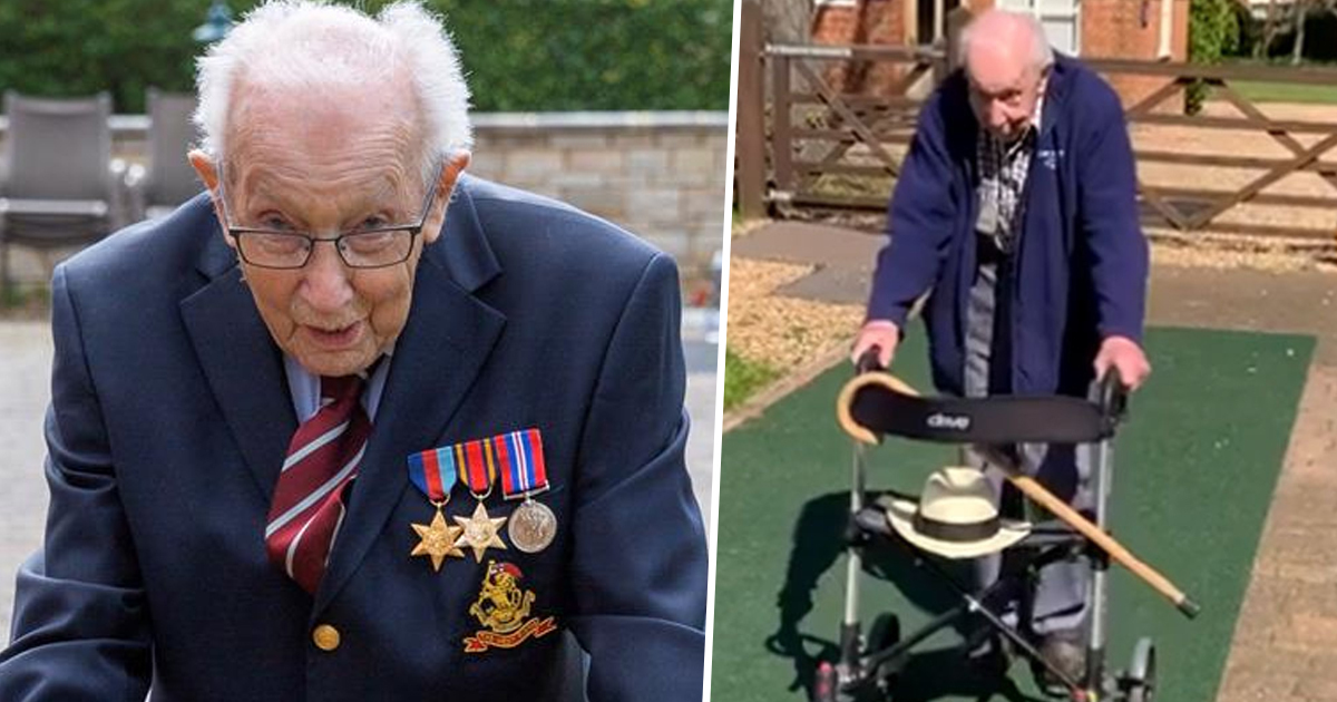 Covid Inspiration: 100-year old walks 100 laps in his garden, raises £ ...