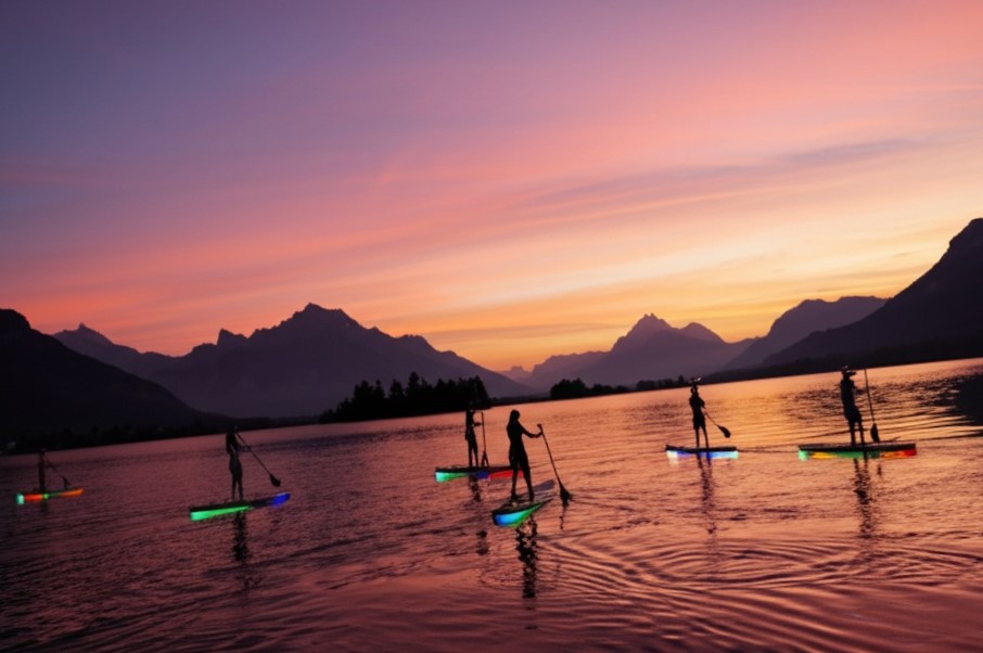SUP, Sip & Glow in the dark Paddle Boarding in the Swiss Alps – Kickass ...